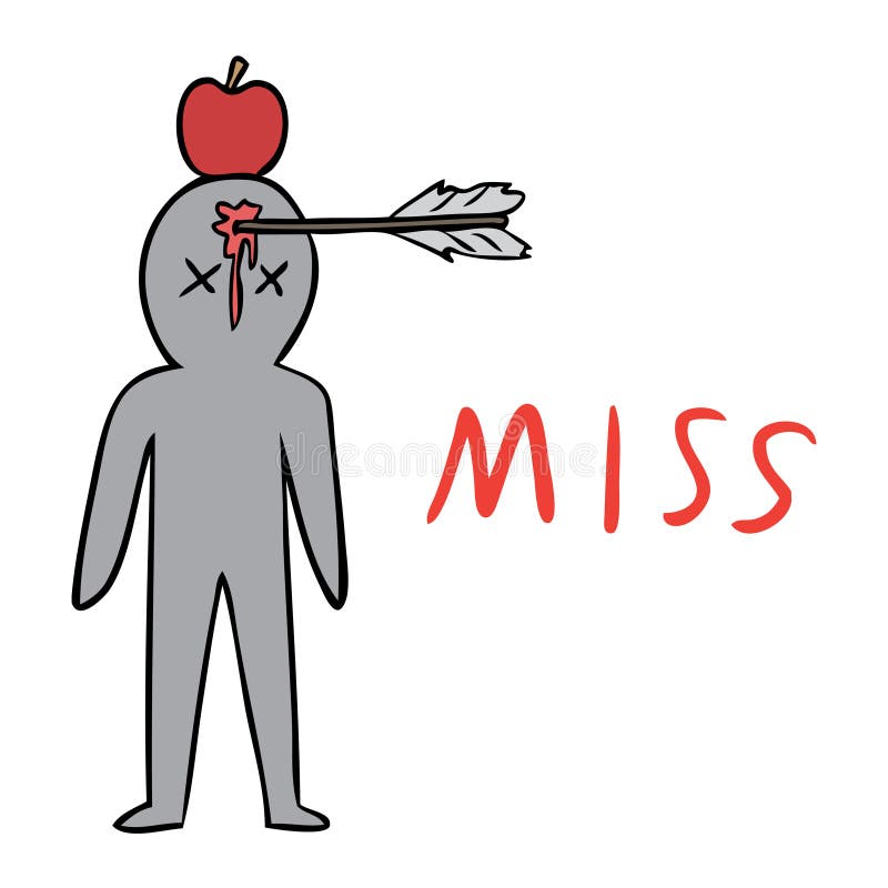 Vector cartoon arrow miss stock vector. Illustration of failure - 94672505
