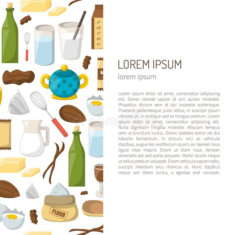 Vector Cartoon Baking Ingredients Background Stock Vector ...