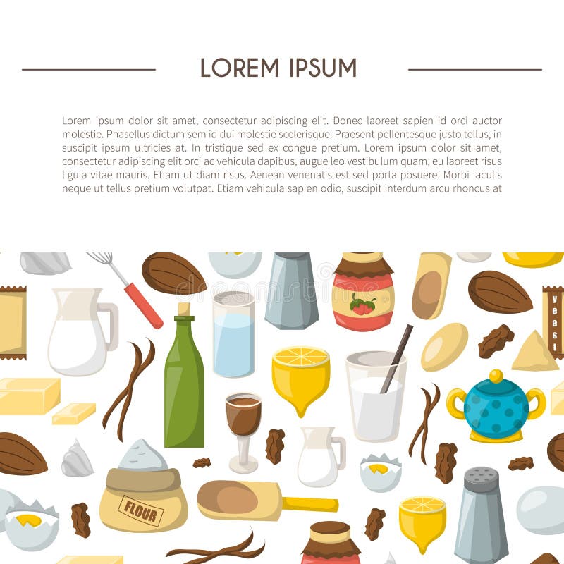 Vector Cartoon Baking Ingredients Background Stock Vector ...