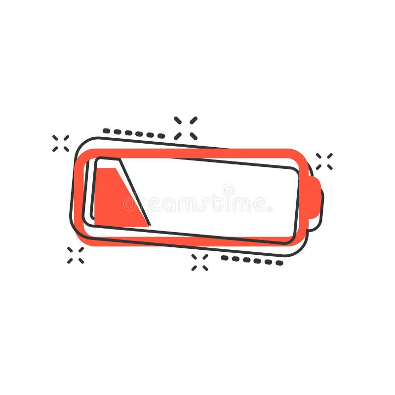 Vector Cartoon Battery Charge Level Indicator Sign Icon in Comic Stock ...