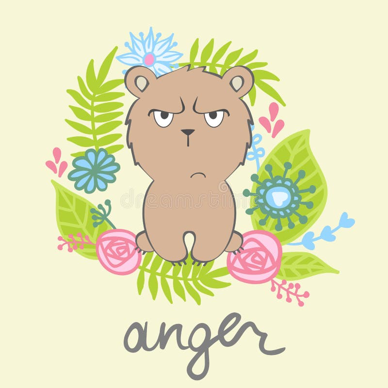 Vector cartoon bear stock vector. Illustration of anger - 88981684
