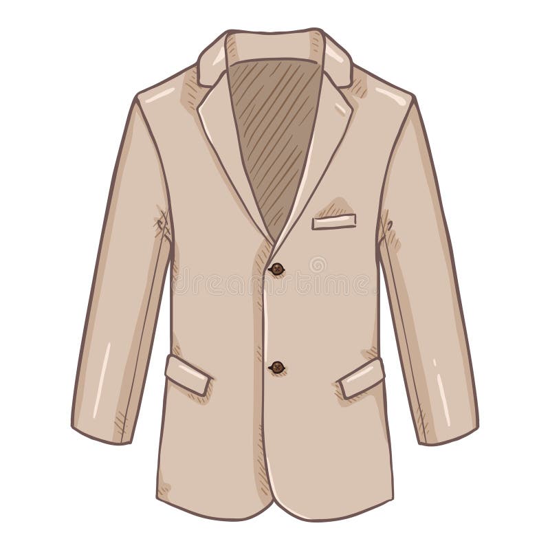 Vector Cartoon Beige Men Jacket Stock Vector - Illustration of coat ...