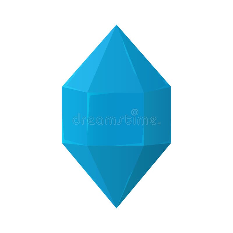 Blue Crystal Isolated on White Background Stock Vector - Illustration ...