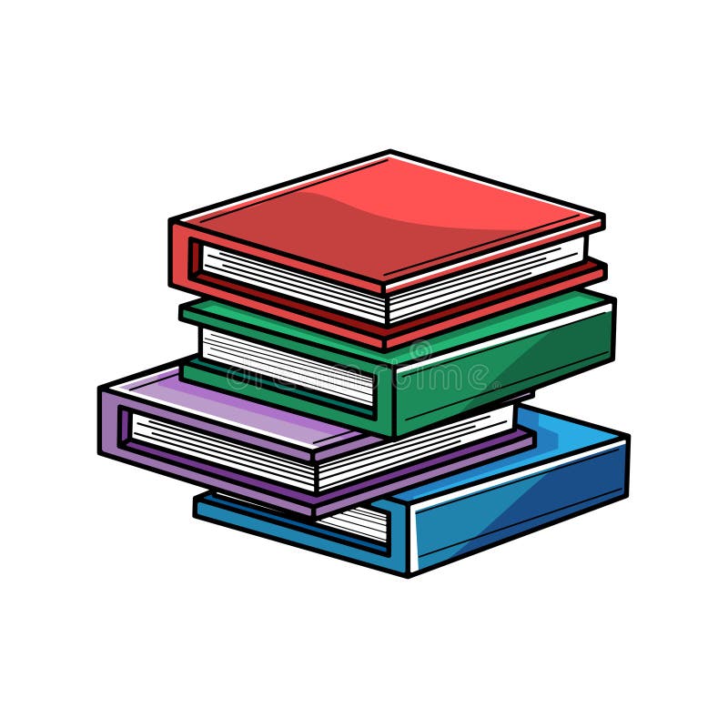 Vector Cartoon Books School Illustration Icon Isolated Stock Vector ...