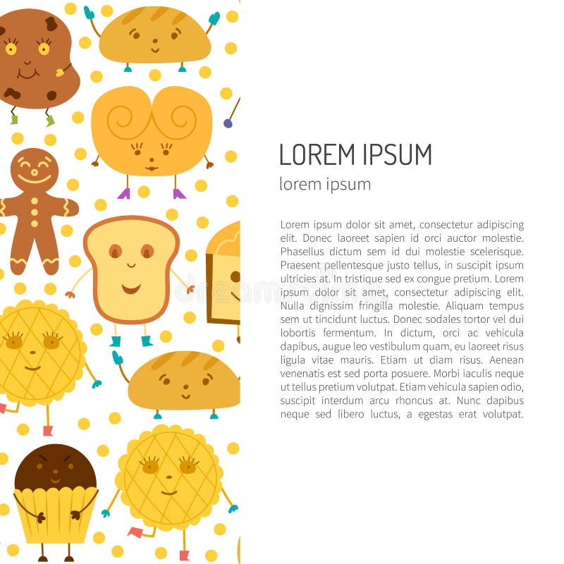 Vector Cartoon Bread Characters Stock Vector Illustration Of Cartoon