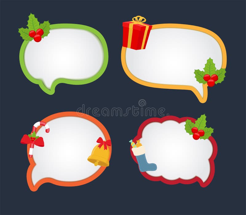 Vector Cartoon Bubble Speech for Christmas. Dialog Stock Vector ...