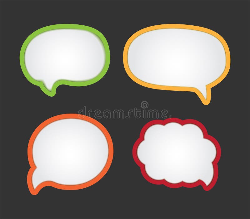Vector Cartoon Bubble Speech - Dialog, Communication Messages Stock ...