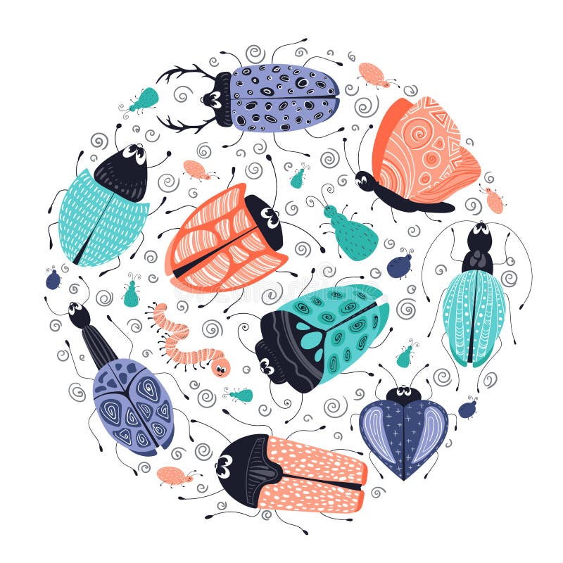 Vector cartoon bugs stock vector. Illustration of character - 145075080