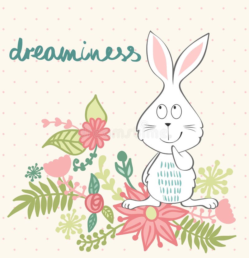 Vector cartoon bunny stock vector. Illustration of decor - 88474673