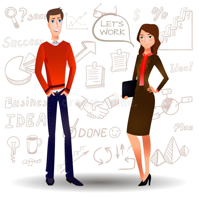 Freehand People Working Drawing Stock Illustrations – 99 Freehand ...