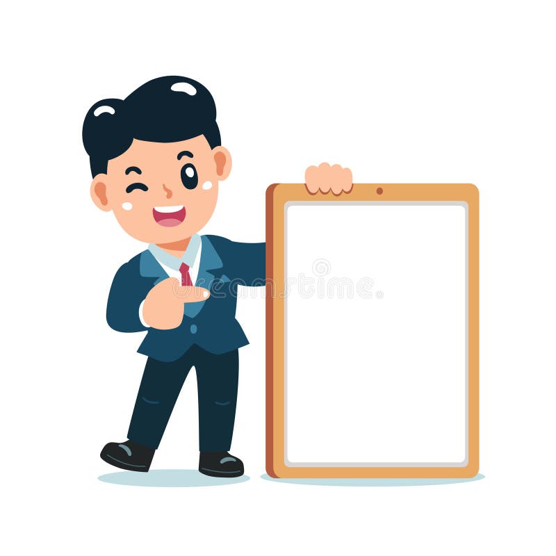 Vector Cartoon Businessman with Blank Board Stock Vector - Illustration ...