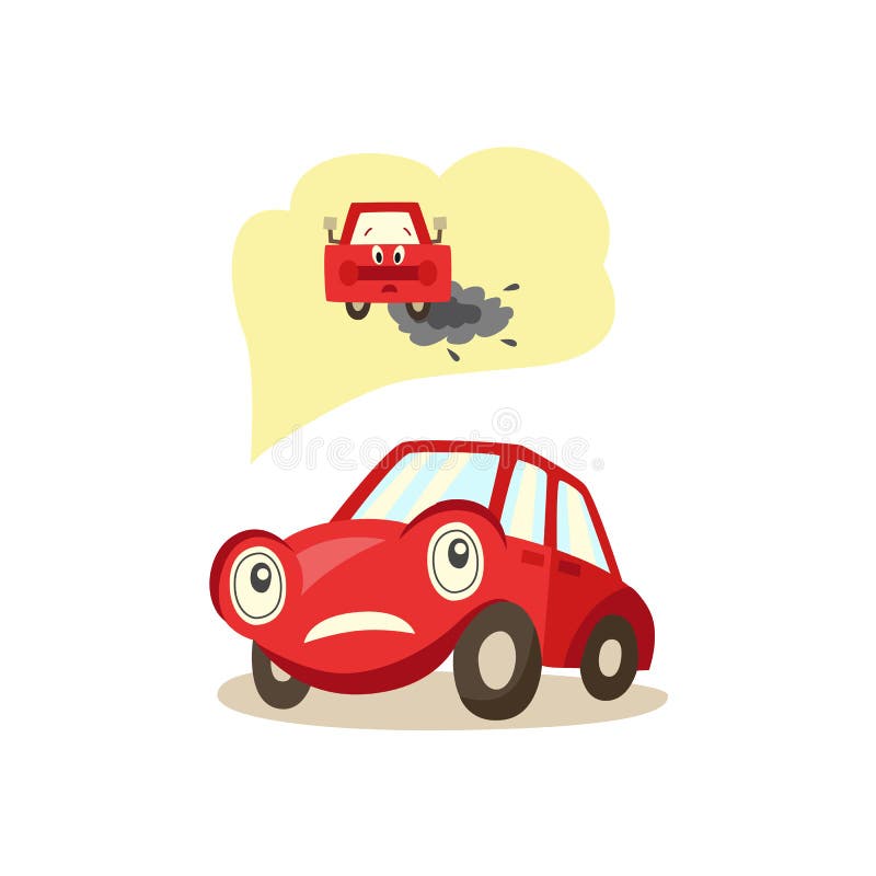 Vector Cartoon Car Character Worryed Emotions Stock Vector ...