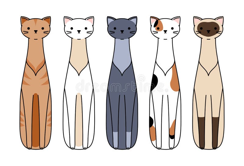 Vector Cartoon Cat Bookmarks Collection. Cute Pet Bookmarks Set in Flat ...