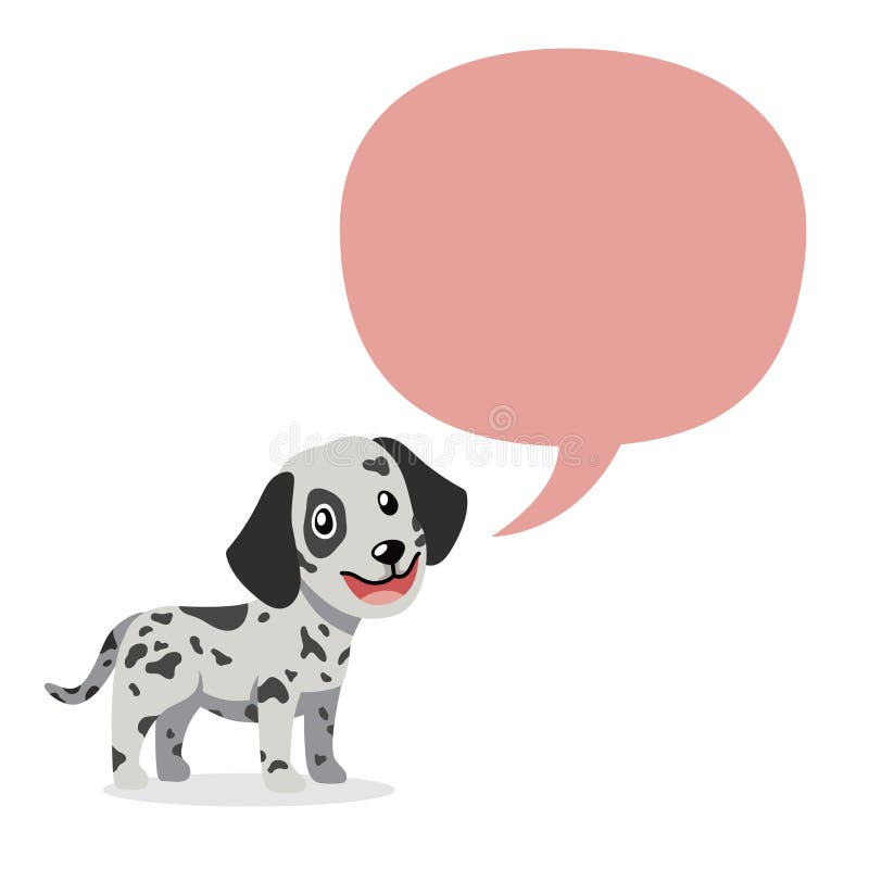 Vector Cartoon Character Cute Dalmatian Dog with Speech Bubble Stock ...
