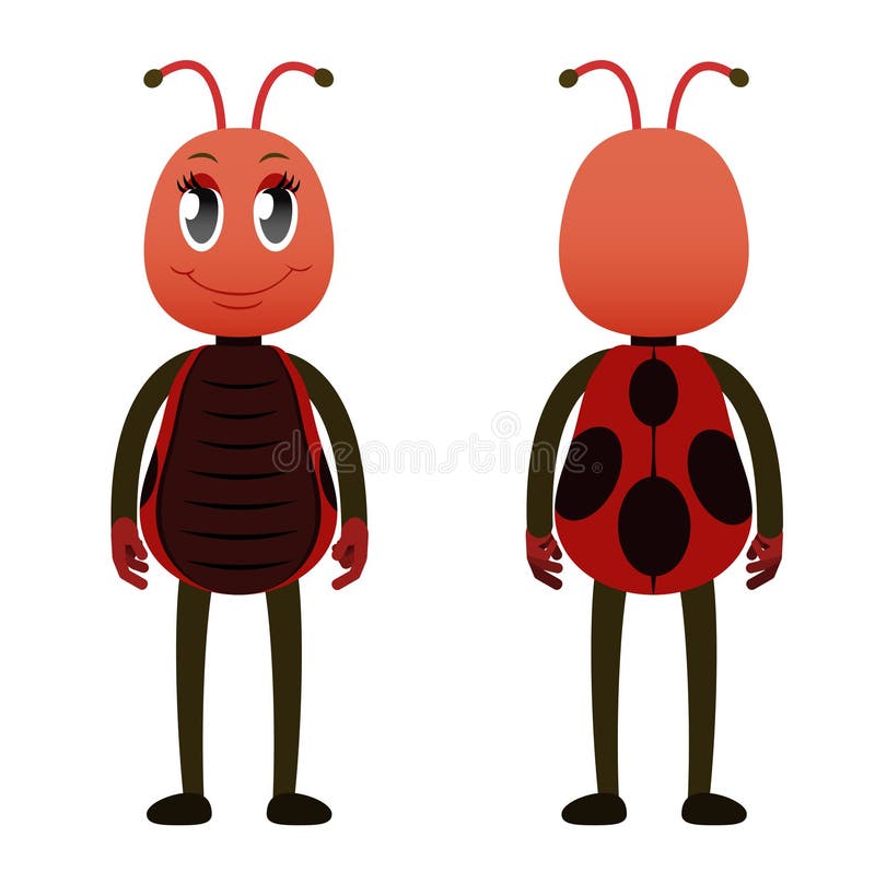 Vector Cartoon Character in a Flat Style. Ladybug Stock Vector ...