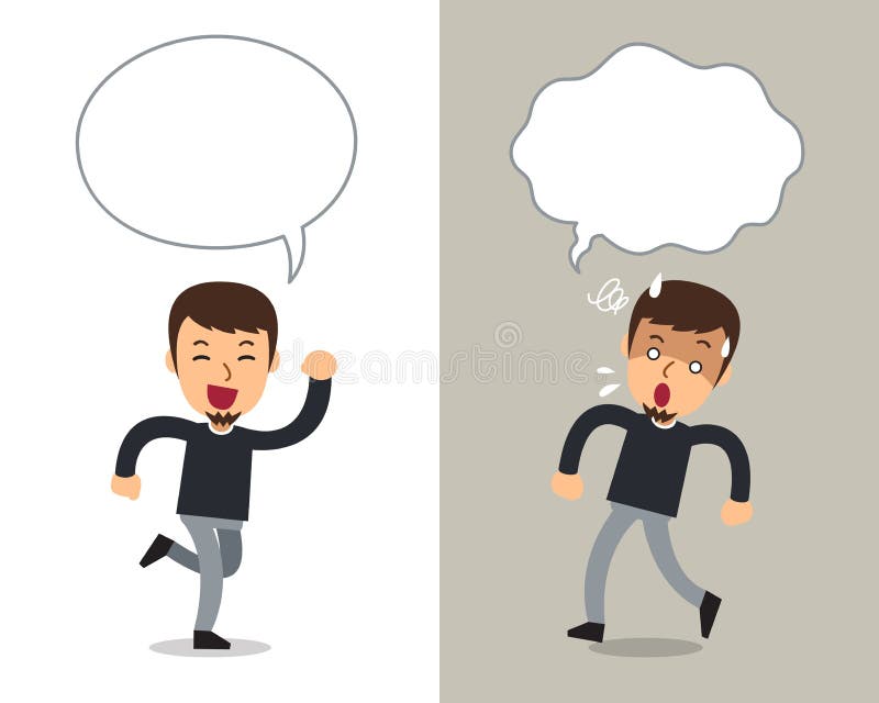 Vector Cartoon Character a Man Expressing Different Emotions with ...