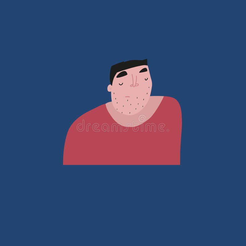 Vector Cartoon Character Sad Man Upset by Something Stock Vector ...