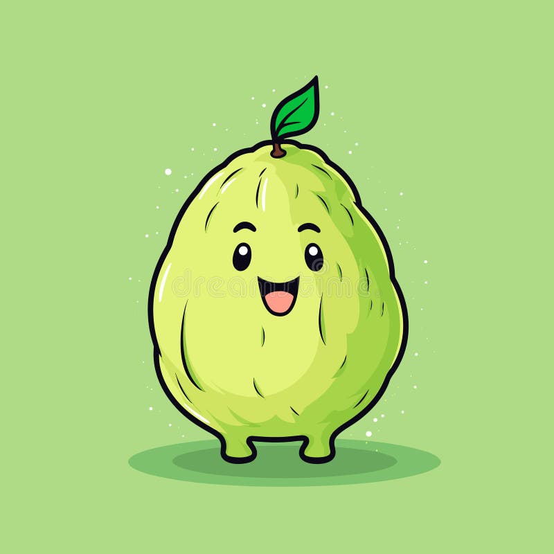 Vector of a Cartoon Character on a Vibrant Green Background Stock ...