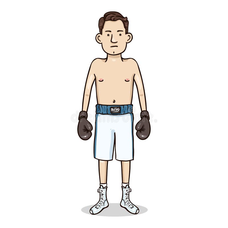 Vector Cartoon Young Man in Professional Boxing Equipment Stock Vector ...