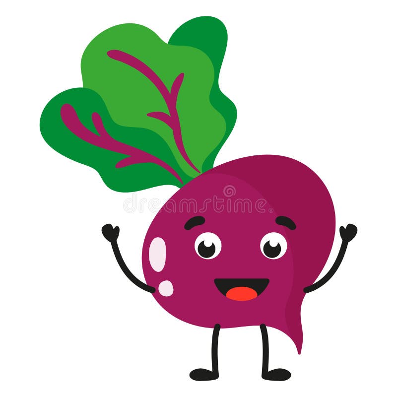 Vector Cartoon Cheerful Cute Beet Character Stock Vector - Illustration ...