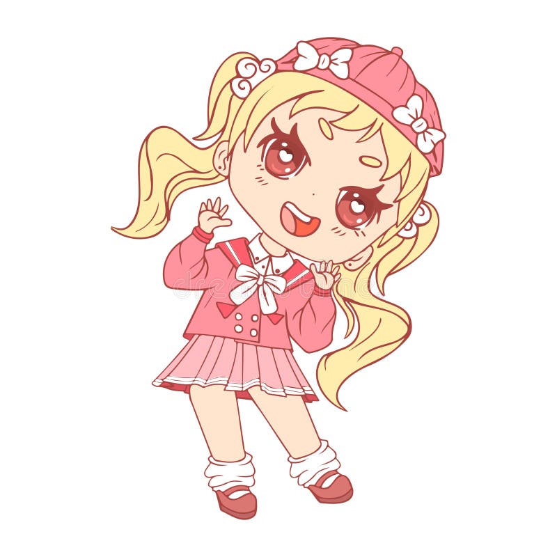 Vector Cartoon Chibi Girl Character Isolated Illustration Stock Vector ...
