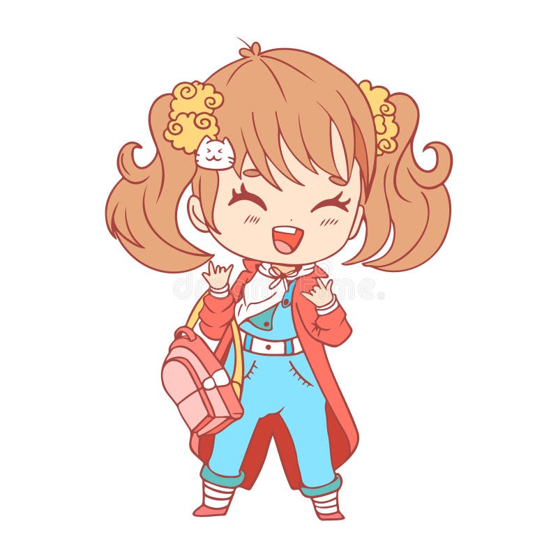 Vector Cartoon Chibi Girl Character Isolated Illustration Stock Vector ...