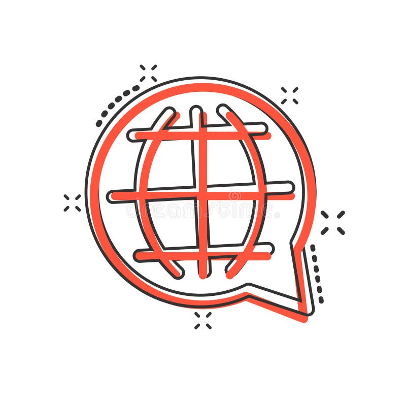 Vector Cartoon Choose or Change Language Icon in Comic Style. Globe ...