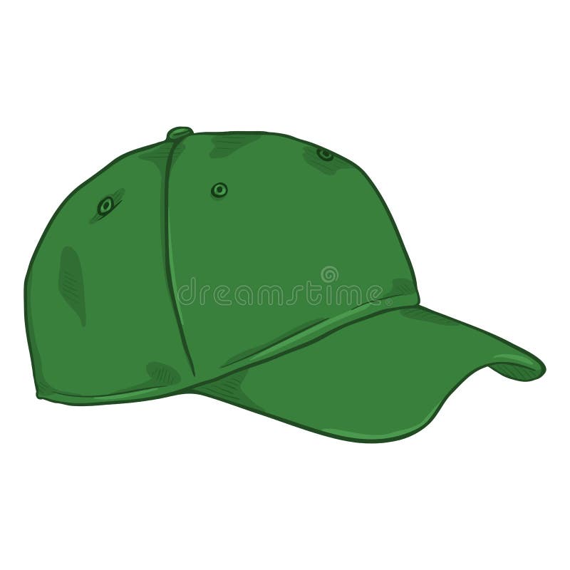 Vector Cartoon Classic Blank Baseball Cap. Side View. Stock Vector ...