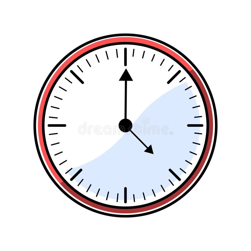 Vector Cartoon Clock School Illustration Icon Isolated Stock Vector ...