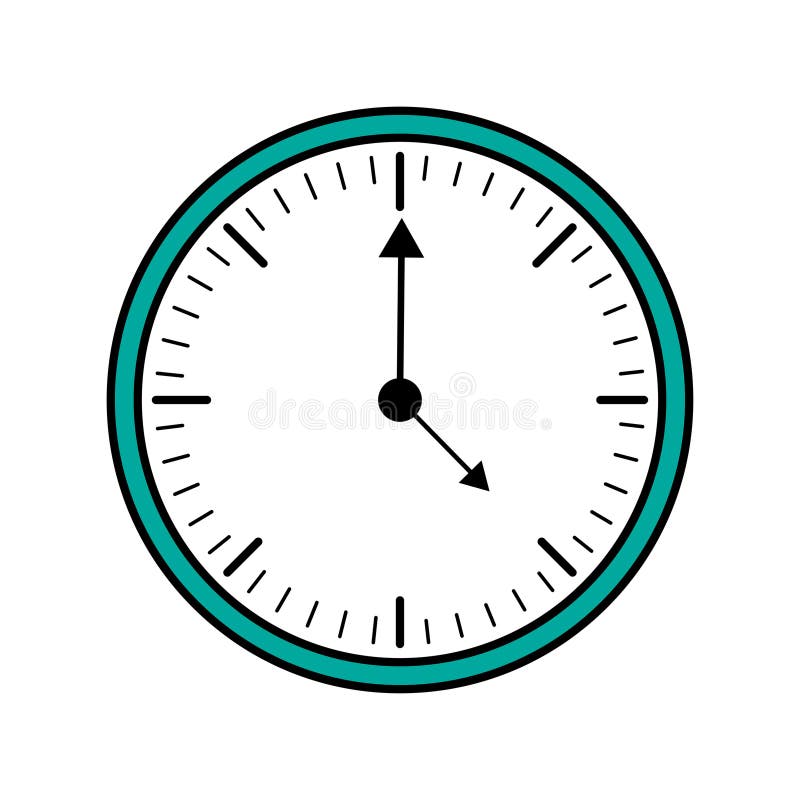 Vector Cartoon Clock School Illustration Icon Isolated Stock Vector ...