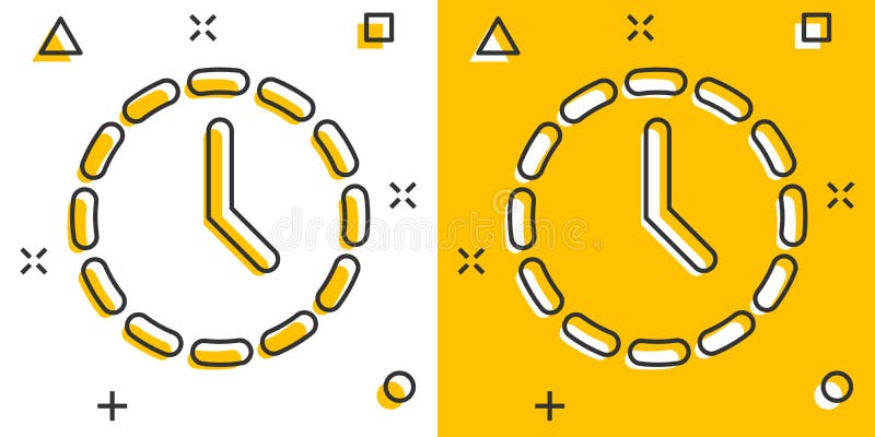 Vector Cartoon Clock Time Icon in Comic Style. Timer Sign Illustration ...