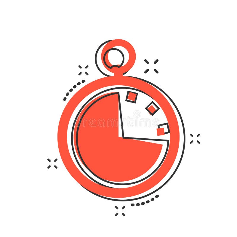 Vector Cartoon Clock Timer Icon in Comic Style. Watch Sign Illus Stock ...
