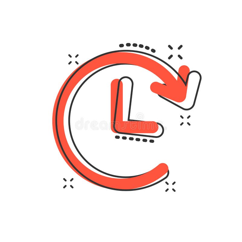 Vector Cartoon Clock Timer Icon in Comic Style. Watch Sign Illus Stock ...