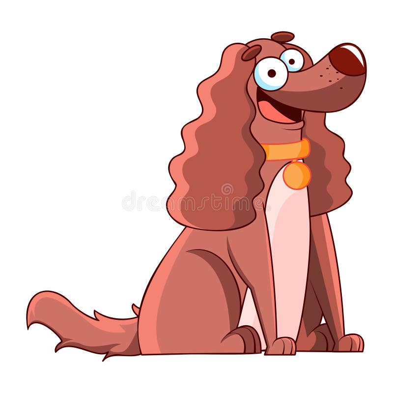 Vector Cartoon Cocker Spaniel Dog Character Isolated Illustration Stock ...