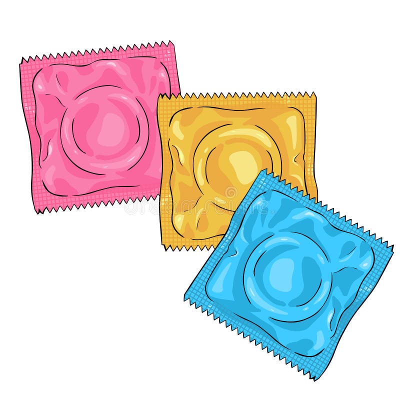 Vector Cartoon Color Condoms Stock Vector - Illustration of icon, love ...