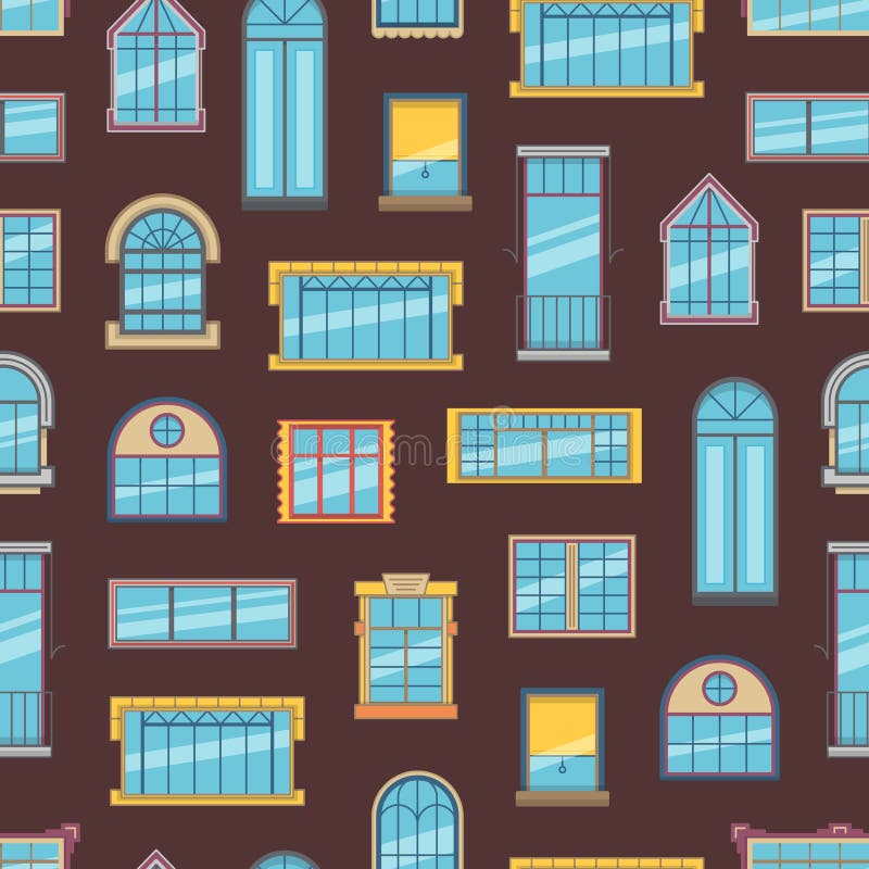 Vector Window Flat Icons Background or Pattern Illustration Stock ...