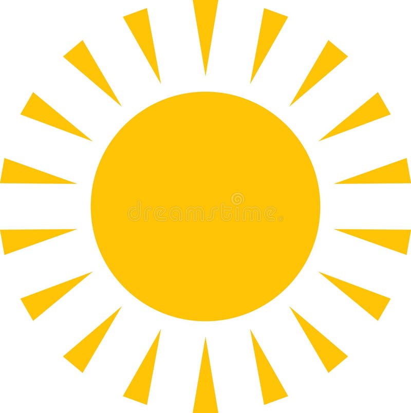 Vector Cartoon, Comic Yellow Sun Shining Light Rays Heat the Summer ...