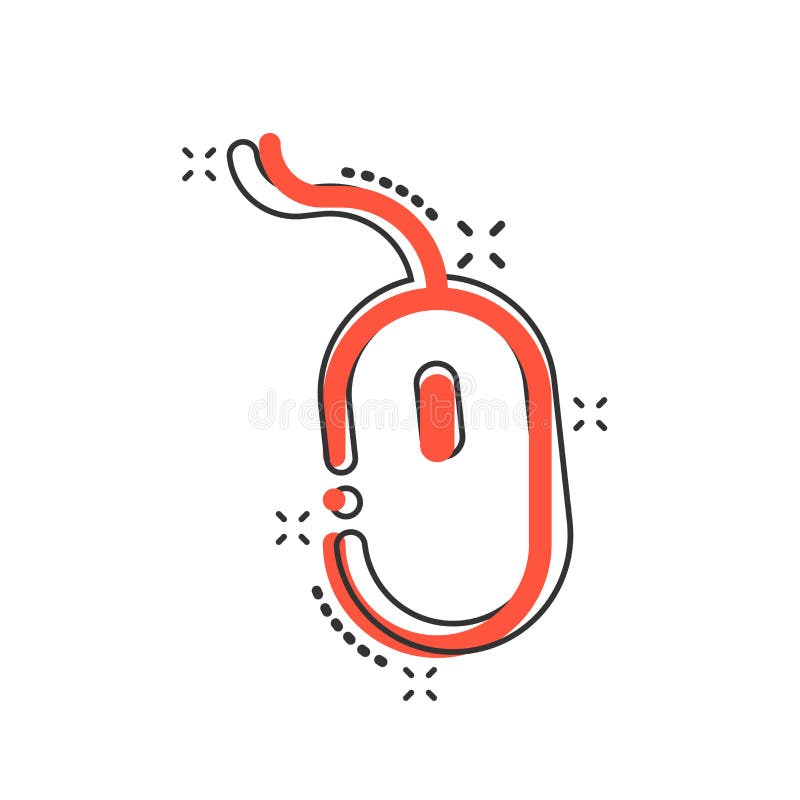 Vector Cartoon Computer Mouse Icon in Comic Style. Computer Curs Stock ...