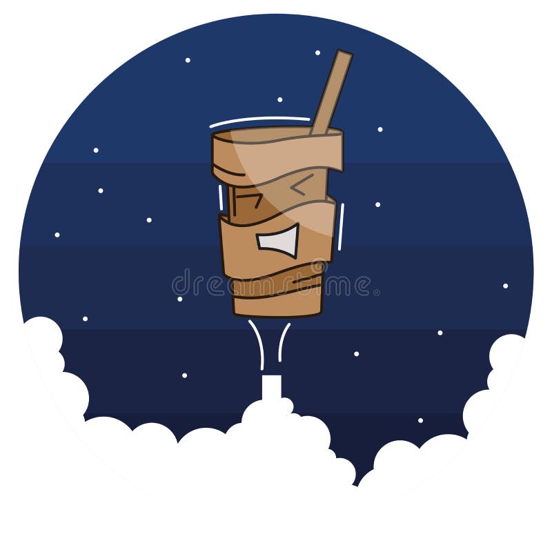 Vector Cartoon Container with Coffee Stock Vector - Illustration of ...