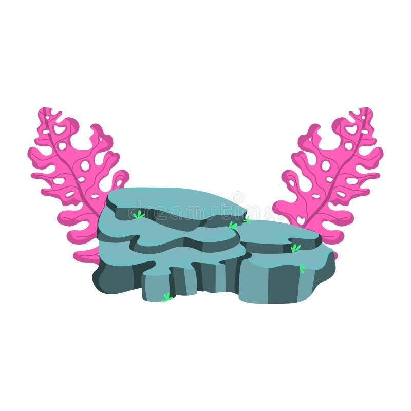 Cartoon Coral Isolated on White Background Stock Vector - Illustration ...