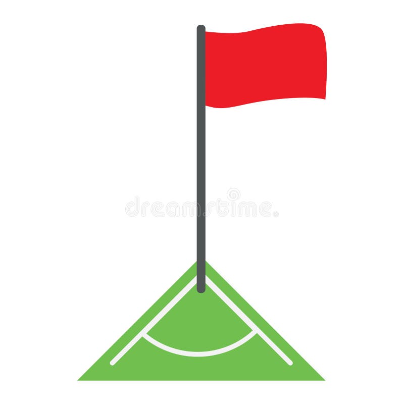 Cartoon Corner Flag Isolated on White Background Stock Illustration ...