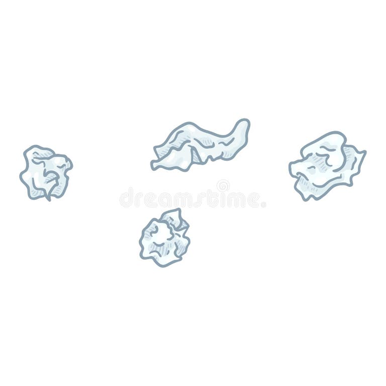 Vector Cartoon Crumpled Paper Stock Vector - Illustration of blue ...