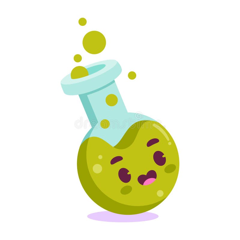 Vector Cartoon Cute Beaker School Kawaii Illustration Stock Vector ...