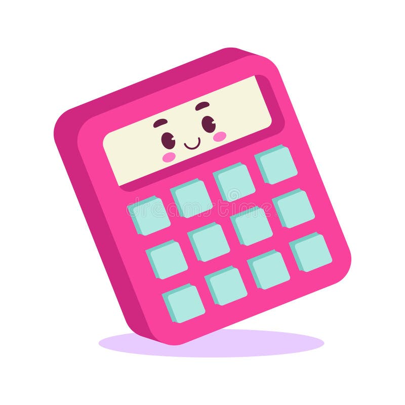 Vector Cartoon Cute Calculator School Kawaii Illustration Stock Vector ...