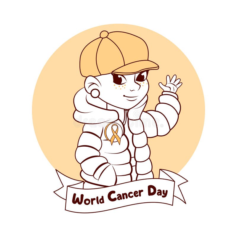 Vector Cartoon Cute Character World Cancer Day Stock Vector ...