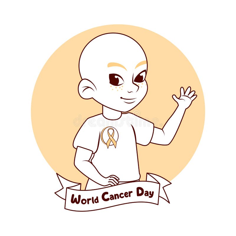Vector Cartoon Cute Character World Cancer Day Stock Vector ...
