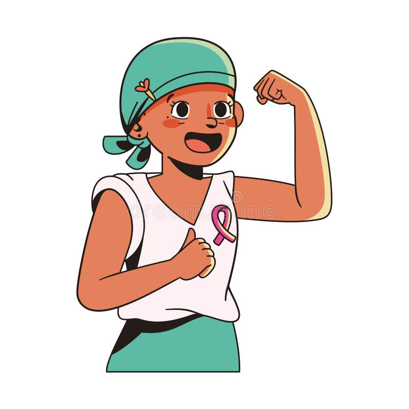 Vector Cartoon Cute Character World Cancer Day Stock Vector