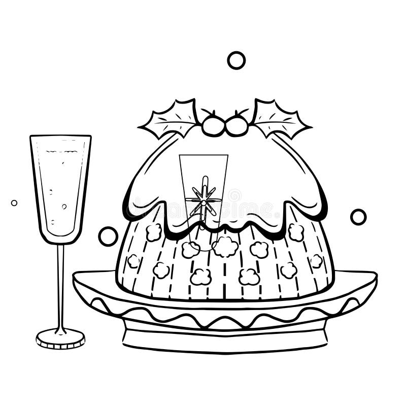 Vector Cartoon Cute Christmas Pudding Illustration Isolated Stock ...