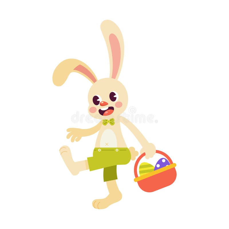 Vector Cartoon Cute Easter Bunny Character Isolated Stock Vector ...