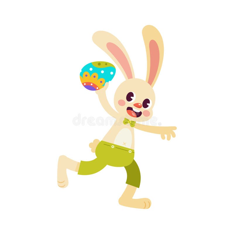 Vector Cartoon Cute Easter Bunny Character Isolated Stock Vector ...